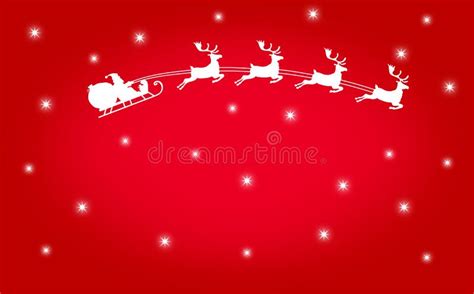 Silhouet Die Van Santa Claus Met De Ar En Zijn Rendier Op