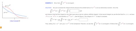 Solved Example 9 Show That ∫0∞e−x3 Is Convergent Solution