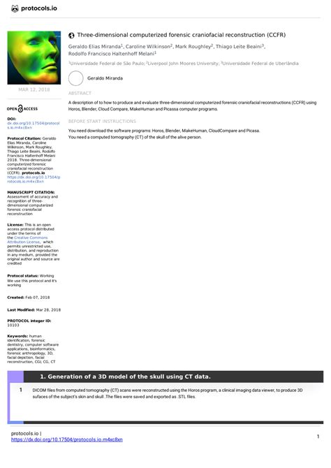 pdf three dimensional computerized forensic craniofacial