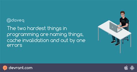 Joke The Two Hardest Things In Programming Are Naming Things Cache