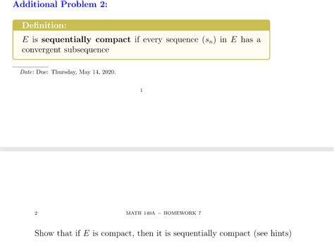 solved additional problem 2 definition e is sequentially