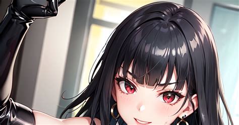 黒髪 黒髪ぱっつんロングエナメルボンデージ女王様ちゃんholaraai Chastity Aiイラストのイラスト Pixiv