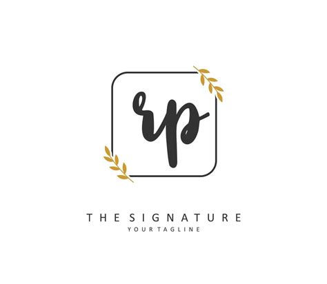 Rp Inicial Letra Escritura Y Firma Logo Un Concepto Escritura Inicial