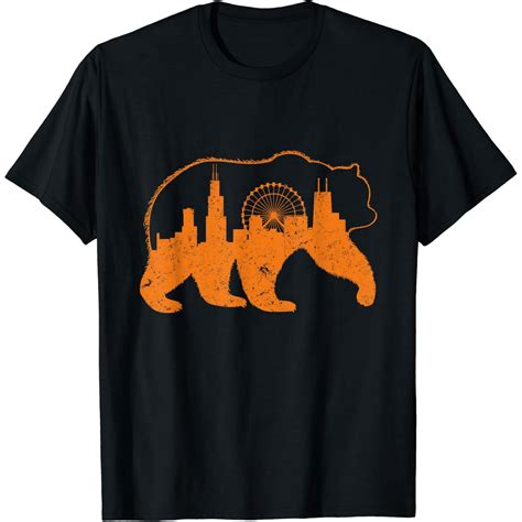 Chicago City Apparel Downtown Walking Bear Silhouette T T Shirt