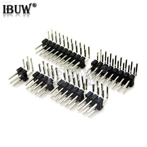 10pcs R A 2 54mm Double Row Right Angle Male Breakaway Pcb Board Pin