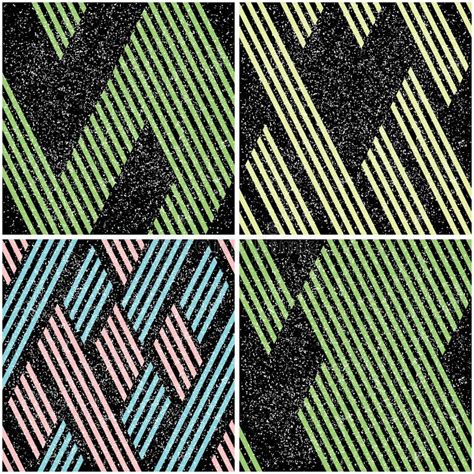 4 Different Vector Patterns In The Same Packagee Stock Vector
