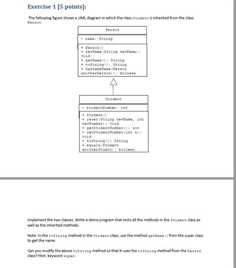 Solved Exercise Points The Following Figure Shows A Uml Chegg