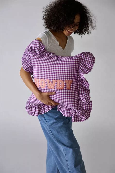 Howdy Gingham Throw Pillow Urban Outfitters