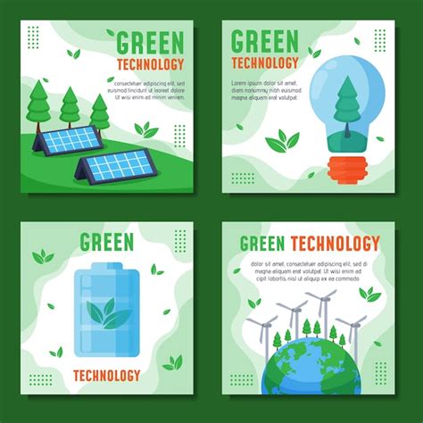 Premium Vector Green Technology Social Media Post Template