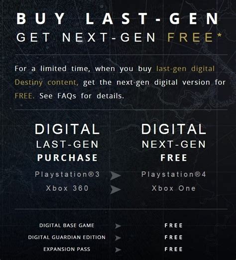 Destiny La mise à jour Last Gen Next Gen gratuite Next Stage