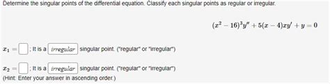 solved determine the singular points of the differential