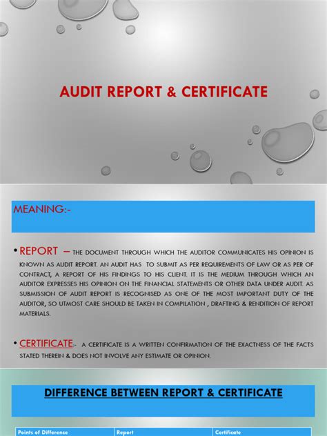 Unit 6 Audit Report And Certificate Pdf Auditors Report