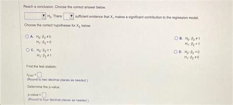 Solved A Regression Analy Sis Is Performed Using Data For 34