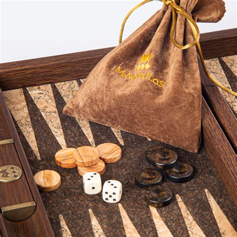 Natural Cork With Cube Design Backgammon With Olive Wood Checkers Sm
