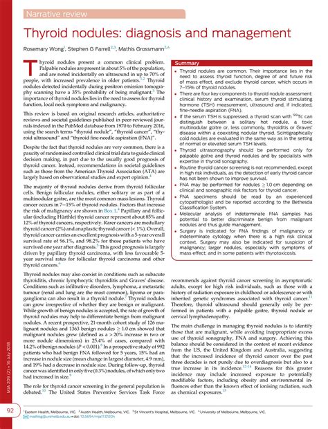 Solution Thyroid Nodules Diagnosis And Management Studypool