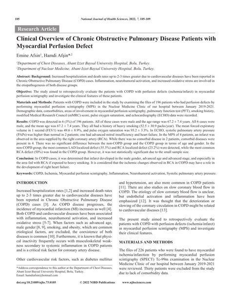 Pdf Clinical Overview Of Chronic Obstructive Pulmonary Disease Patients With Myocardial