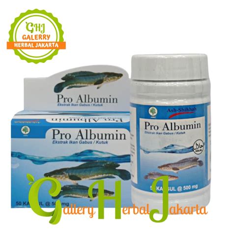 Jual PRO ALBUMIN 50 Kapsul Ekstrak Ikan Gabus Ikan Kutuk Pro Albumin Pro Albumin Ash Shihhah