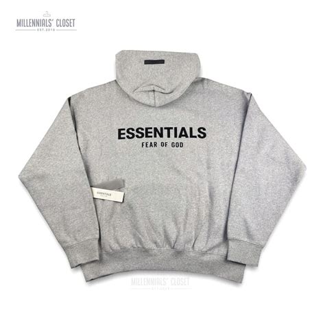 Pacsun Fear Of God Essentials Hoodie Dark Oatmeal Ss22 Size L Grailed