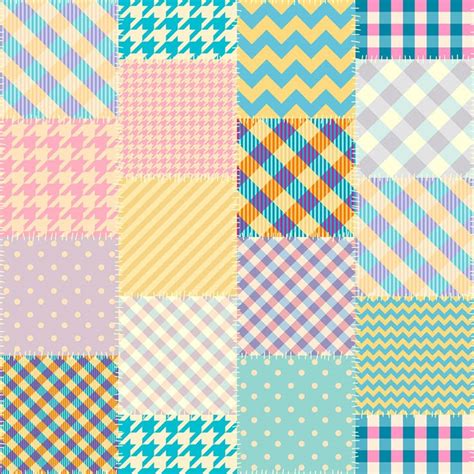 15 Seamless Patchwork Patterns Eps Colorful Patchwork Pattern Design