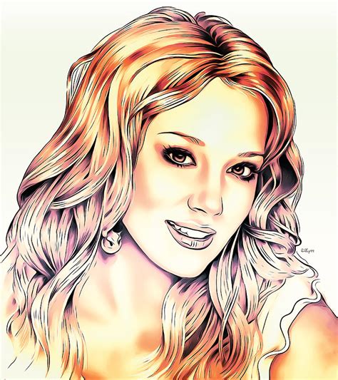 Hilary Duff Illustration Digital Art By Nenad Vasic Fine Art America