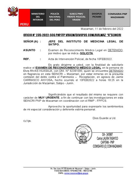 Oficio Rml Agraviado Pdf Eventos Políticos Derecho Penal