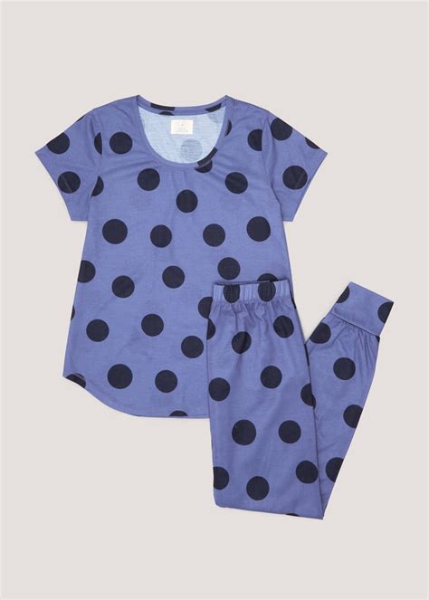 Navy Spot Pyjama Set Matalan