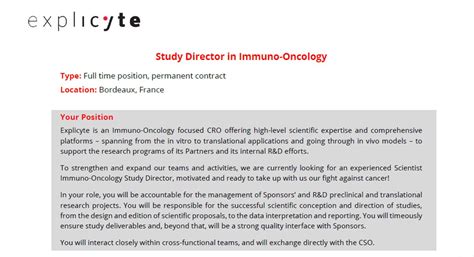 Explicyte On Linkedin Jobs By Explicyte Immuno Oncology