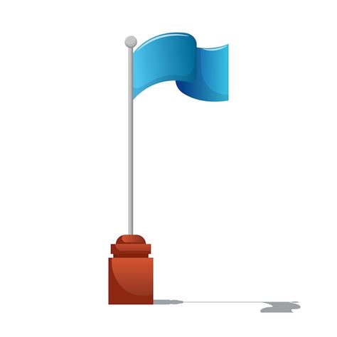 Ilustração de um mastro de bandeira uma bandeira azul Vetor Premium