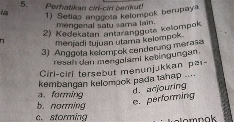 5 Perhatikan ciri ciri berikut 1 Setiap | StudyX