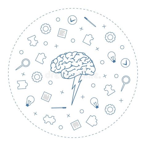 Brainstorm Concept Outline In Minimalistic Style On White Background
