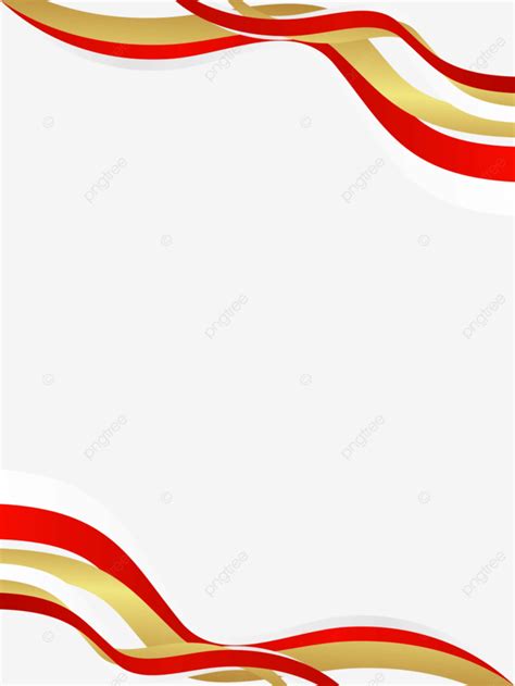 Certificate Or Twibbon Hut Ri With Red White And Gold Waving Colors