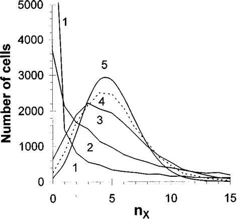 Distribution Of The Total Number Of Cells Over The Values Nx For 〈nx