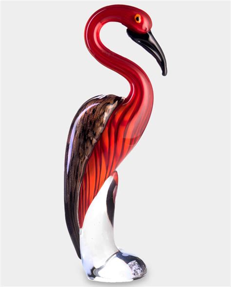 Glass Figurine Murano Style Crane