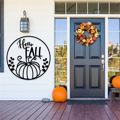 Hello Fall Hello Fall Door Hanger Hello Fall Porch Sign Etsy