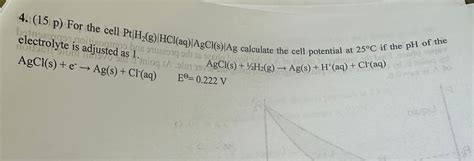 Solved 15 ﻿p ﻿for The Cell Pth2ghclaqagclsag