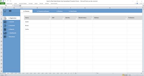 Sales For Real Estate Brokers Excel Spreadsheet Template LUZ Templates