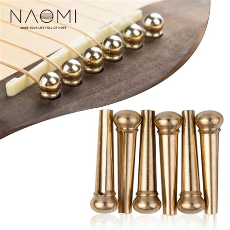 Naomi Acoustic Guitar St Bridge Pin Brass 6 Sts Guitar Pins Stuck