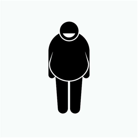 비만 아이콘 뚱뚱한 남자 비만 기호 벡터 프리미엄 벡터