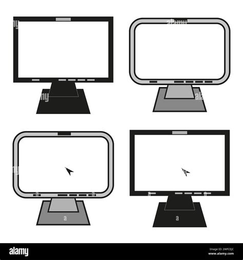 Monitor Icons Flat Pc Symbol Vector Illustration Stock Image EPS 10