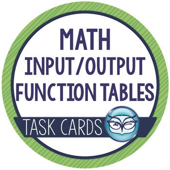 Function Table Task Cards Input Output Tables Test Prep By The Owl Spot