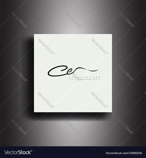 Cc Signature Style Monogramcalligraphic Lettering Vector Image