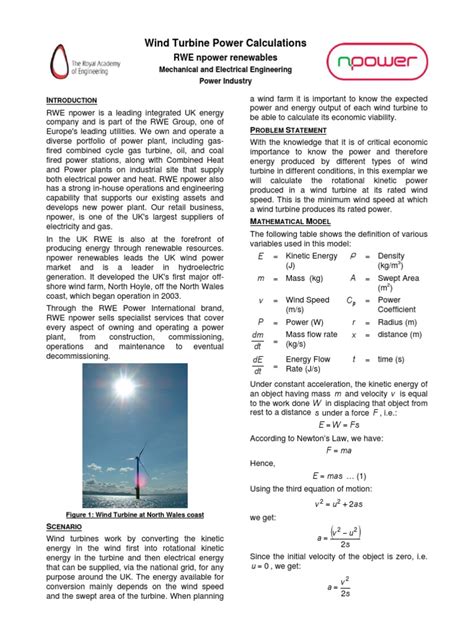 Pdf Wind Turbine Power Calculationpdf Dokumentips