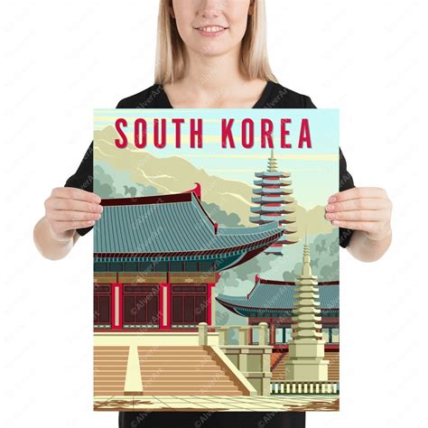 Korea Poster Asian Poster South Korea Print Buddist Temple Etsy