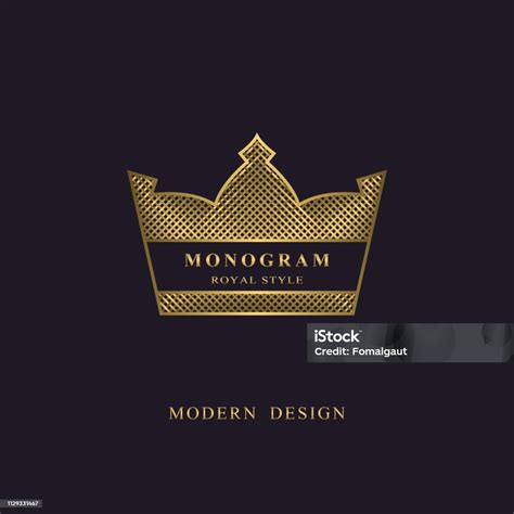 골든 라이너 모노 그램입니다 왕관 로고입니다 임금의 부호입니다 우아한 디자인입니다 로열티 명함 회사 이름 로고 호텔 레스토랑 밝은 체적 창조적 상징 3d 웹 아이콘 벡터