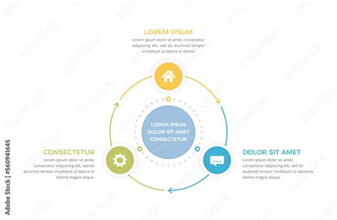 Circle Diagram Template With Three Steps Or Options Process Infographics Stock Vector Adobe Stock