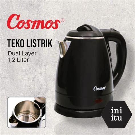 Promo COSMOS Cosmos Kettle CTL 210 B Teko Listrik Hitam 1 2Liter