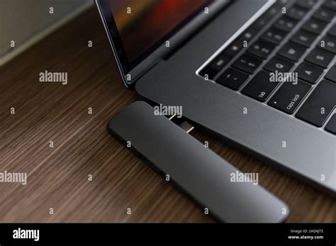 The USB Adapter Under The Type C Connector For Laptop Multiport Station For Laptop With