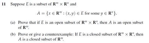 Solved 11 Suppose E Is A Subset Of Rm×rn And A X∈rmxy∈e