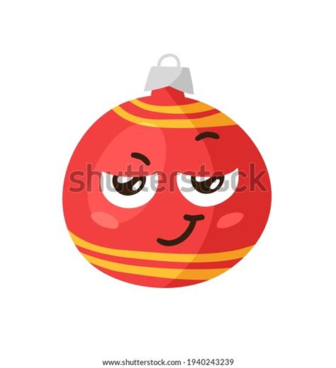 Hand Drawn Christmas Emoji Ball On Stock Vector Royalty Free