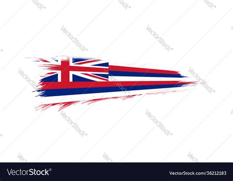 Flag Hawaii Us State In Grunge Brush Royalty Free Vector